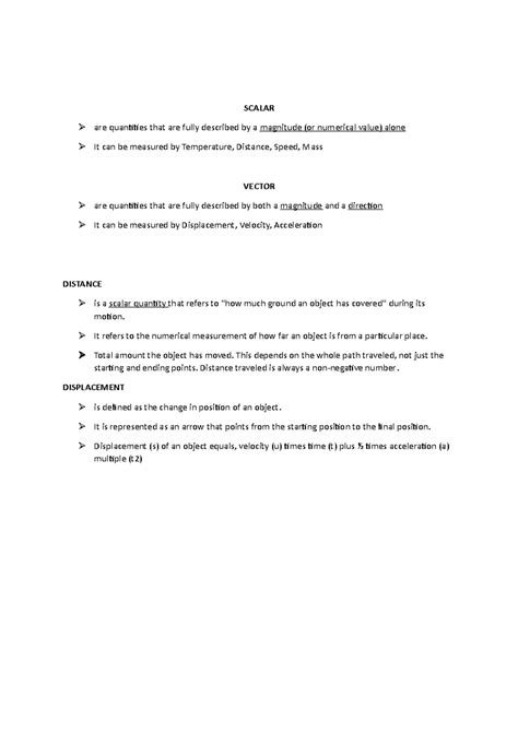 Scalar Summary Scalar Are Quantities That Are Fully Described By A