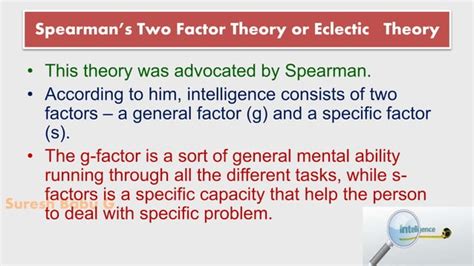 Intelligence Theories Two Factor Theory Spearman Primary Mental Abilities Thurston
