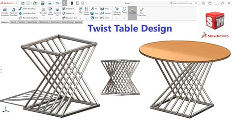 Solidworks Furniture Twist Table Design Tutorial Solidworks Weldments Youtube