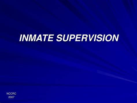 Ppt Inmate Supervision Powerpoint Presentation Free Download Id355418