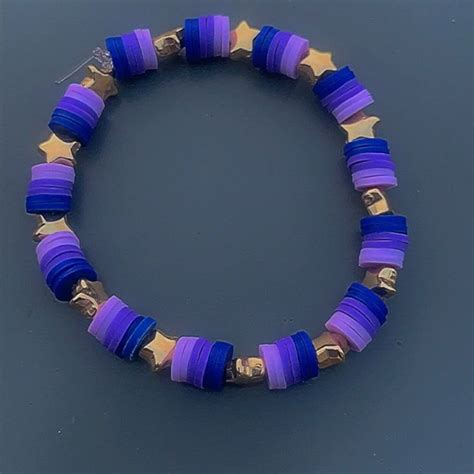 Multicolored Purple Clay Handmade Bracelet Beaded Bracelets Diy