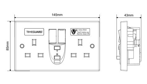 Valiance® Rcd Protected Double Gang White Switched Socket Passive