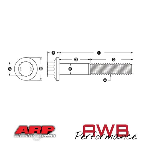 Arp Stainless Steel M8x125x20 12pt 771 1001 Awb Performance Ltd