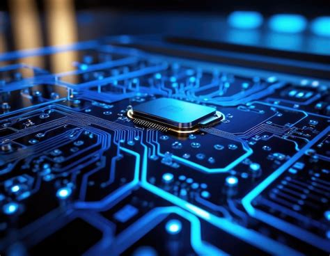 Premium AI Image Blue Detailed Closeup Macro Electronic Printed Circuit Board For Engineering