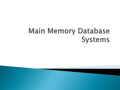 ppt main memory database systems powerpoint presentation free