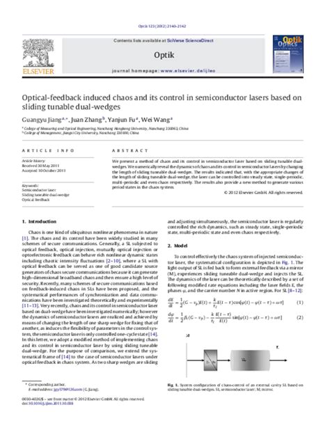 Pdf Optical Feedback Induced Chaos And Its Control In Semiconductor Lasers Based On Sliding