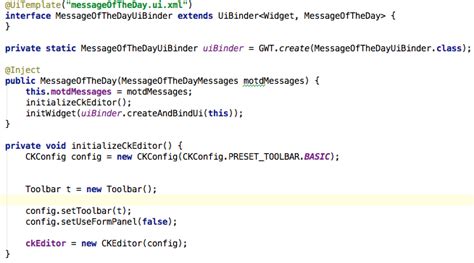 Java Getting Error While Adding Ckeditor In Gwt Uibinder Stack Overflow