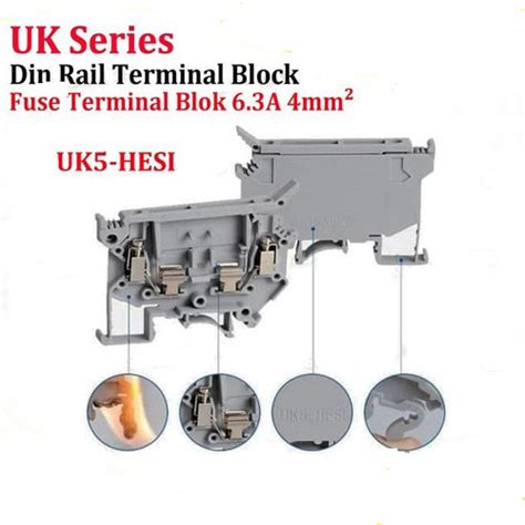 Jual Fuse Terminal Block Blok Din Rail Konektor Mm V A Uk Hesi Jakarta Pusat