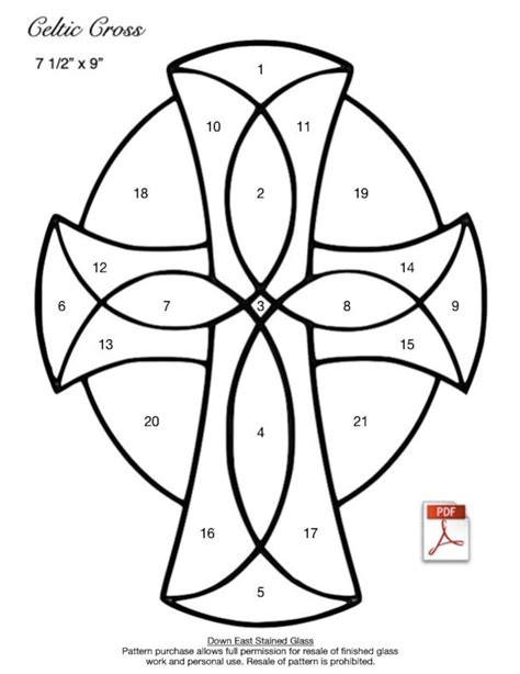 Celtic Cross Stained Glass Pattern Pdf Etsy Stained Glass Patterns Celtic Stained Glass