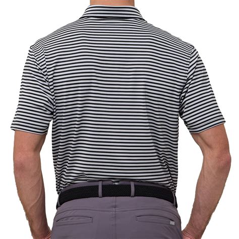Buckhaven Ventilated Stripe Performance Polo Black Microchip Dunning