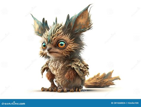 Weird Alien Fox Isolated On White Fantasy Illustration Generated By Ai Stock Illustration