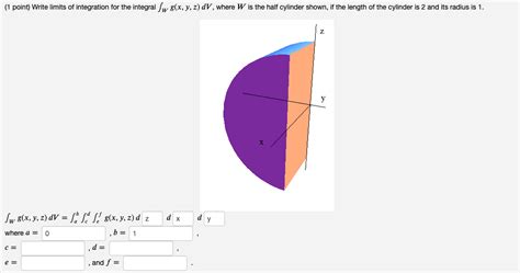solved 1 point write limits of integration for the