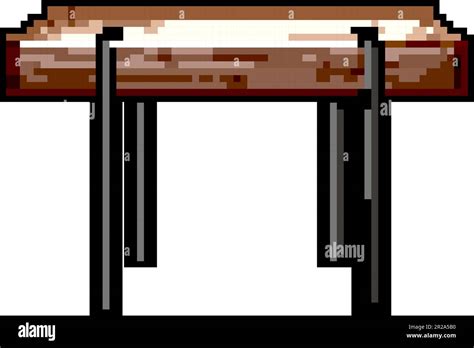Retro Wood Table Game Pixel Art Vector Illustration Stock Vector Image
