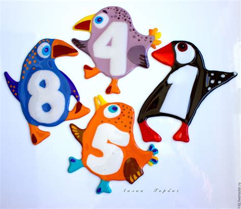 номер на дом из стекла фьюзинг Птичка в интернет магазине на Ярмарке