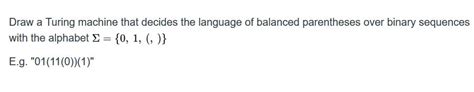 Solved Draw A Turing Machine That Decides The Language Of