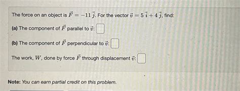 Solved The Force On An Object Is F −11j For The Vector