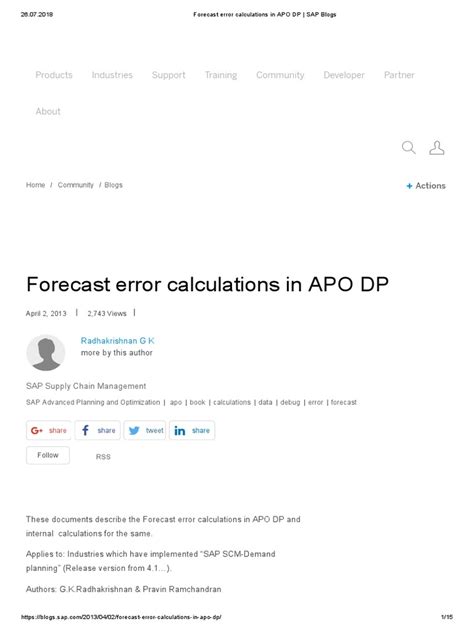 A Practical Guide To Mlr Forecasting In Apo Demand Planning Pdf