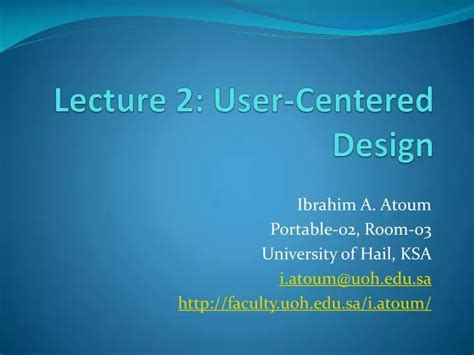 ppt lecture 2 user centered design powerpoint presentation free