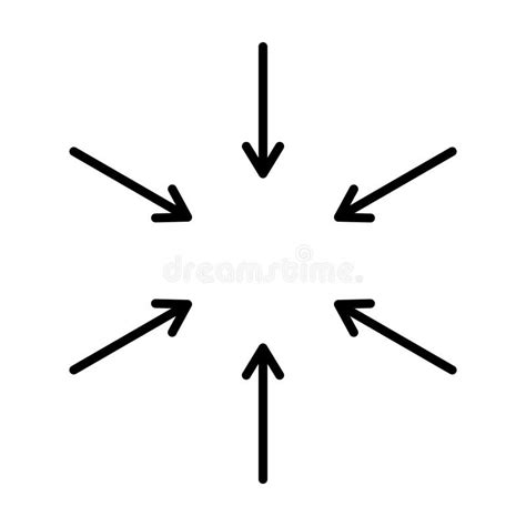 Six Inward Radial Arrows Icon Stock Vector Illustration Of Middle Circle 334814646