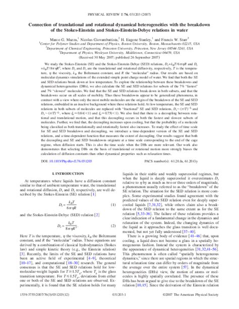 Pdf Connection Of Translational And Rotational Dynamical