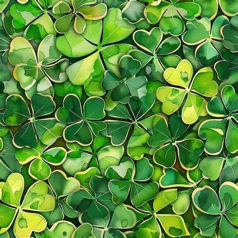 Clover Green Pattern Premium Ai Generated Image