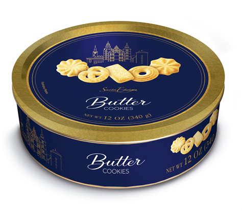 Butter Cookie Tin Danish Style 12 Oz 340 G Santa Edwiges