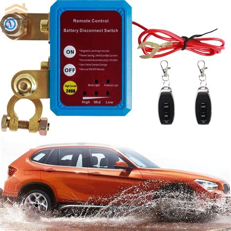 Car Kill Switch 12v 240a Remote Battery Disconnect Switch Anti Theft Automatic Car Battery Shut