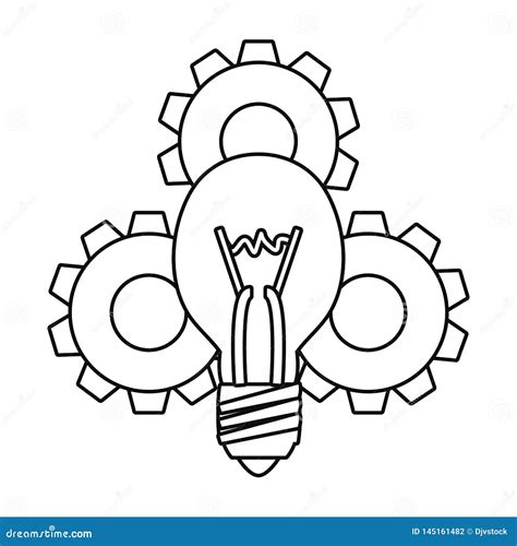 Bulb Gears Work Stock Illustration Illustration Of Symbol 145161482