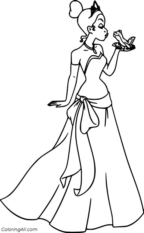 Princess Tiana And Frog Coloring Pages The Princess And The Frog