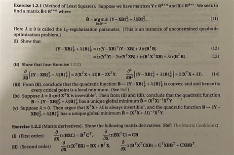 solved exercise 1 2 1 method of least squares suppose we