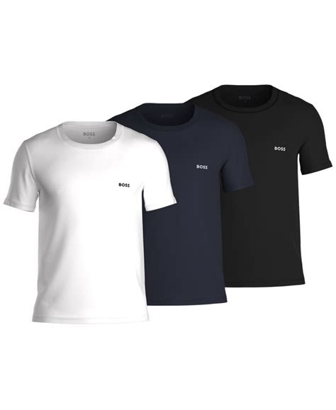 Hugo Boss Boss By Mens 3 Pack Classic Logo Print Cotton T Shirts In