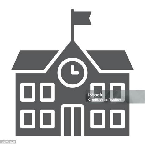 학교 문자 모양 아이콘 건물 학교 및 교육 건축 기호 벡터 그래픽 흰색 배경 Eps 10 솔리드 패턴 0명에 대한 스톡 벡터 아트 및 기타 이미지 Istock