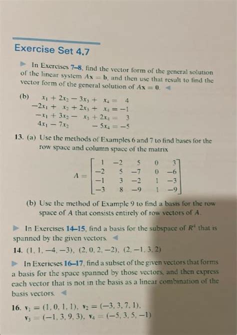 Solved Exercise Set 47 4 In Exercises 78 Find The Vector