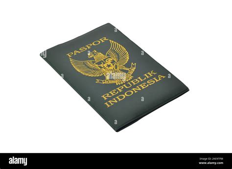 Republic Of Indonesia Passport Book With Green Cover On White