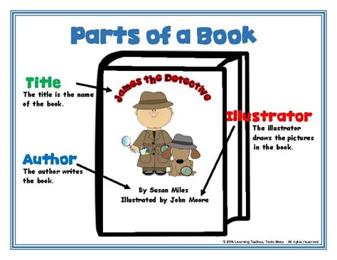 Parts Of A Book Anchor Chart By Learning Toolbox Tpt