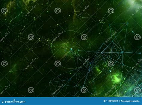 abstract futuristic background with polygonal plexus shapes 3d