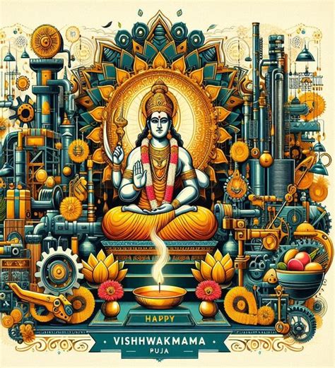 This Beautiful Mythological Image Is Generated For Happy Vishwakarma Puja Premium Ai Generated