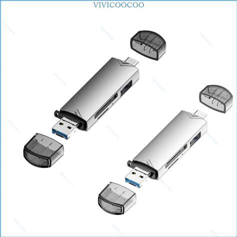 VIVI 6 IN 1 USB3 0 Card Reader Type C Multiport Hubs Super Speed 5gbps Data Transfer Shopee