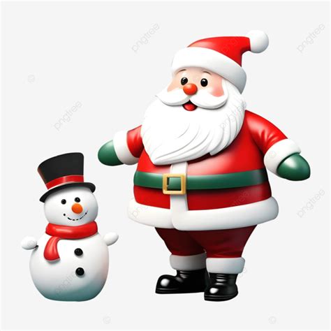 3d 산타클로스와 눈사람 Ai 생성 크리스마스 산타 3d 이미지 산타클로스와 눈사람 크리스마스 날 축하 Png 일러스트 및 이미지 에 대한 무료 다운로드 Pngtree