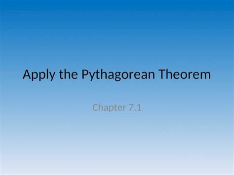 PPT Apply The Pythagorean Theorem DOKUMEN TIPS