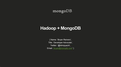 Webinar Mongodb Hadoop Ppt