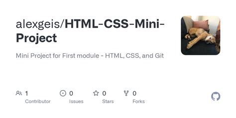 Github Alexgeishtml Css Mini Project Mini Project For First Module
