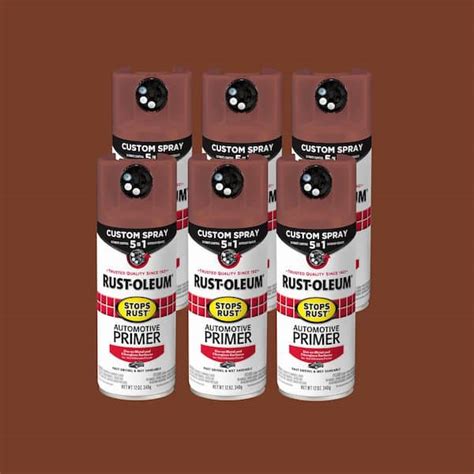 Rust Oleum Stops Rust 12 Ounce Custom Spray 5 In 1 Flat Red Auto Primer