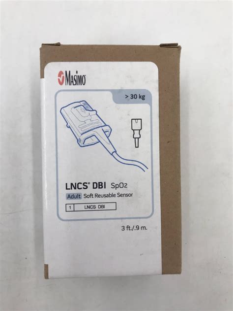 Masimo 2653 Lncs Dbi Spo2 Adult Soft Reusable Sensor 30kg 3ft 9m Gb Tech Usa