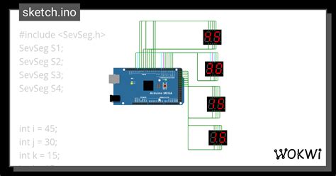 Two Digits 7 Segment Display Common Anode Configuration Down