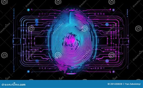 Biometric Authentication Fingerprint Scanning Trading Chart Background Pink Blue Generative Ai