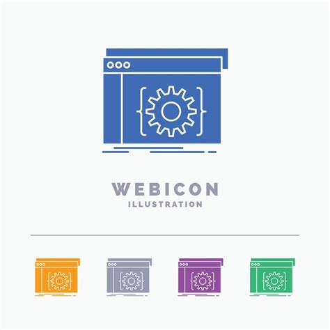 Api App Coding Developer Software 5 Color Glyph Web Icon Template