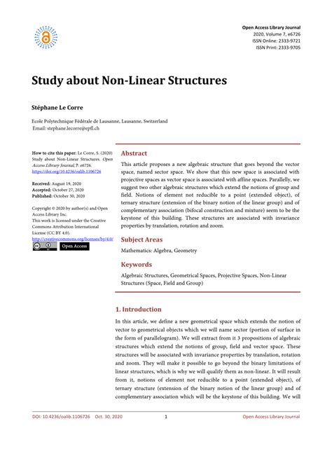PDF Study About Non Linear Structures
