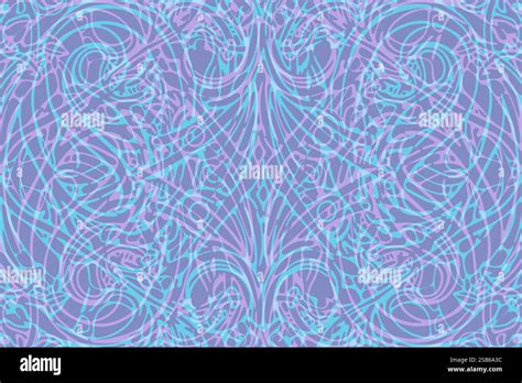 This Vibrant Artwork Features Intricate Swirls And Flowing Lines In Shades Of Blue And Purple