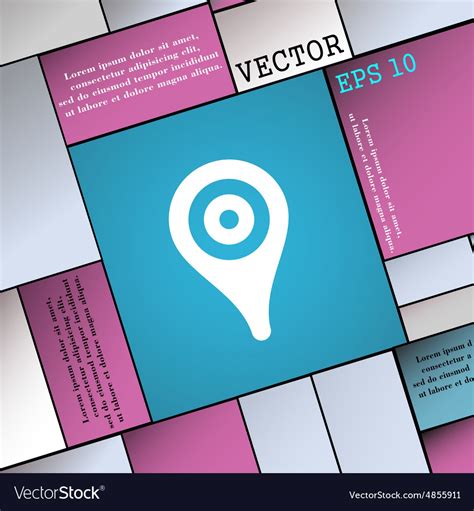 Map Pointer Gps Location Icon Sign Modern Flat Vector Image